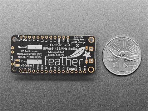 Adafruit Feather 32u4 With Rfm69hcw Packet Radio 433mhz [radiofruit] Id 3077 Adafruit
