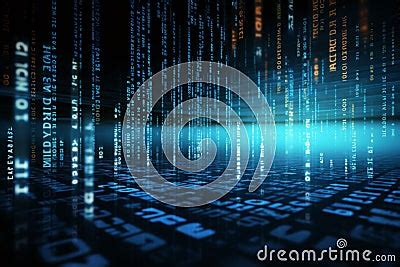Abstract Digital Backdrop AI Algorithms And Binary Code Converge