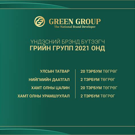 Green Group Цар тахлын амаргүй цаг үед ажлын байрыг нэмэгдүүлж 20 тэрбум төгрөгийн татварыг