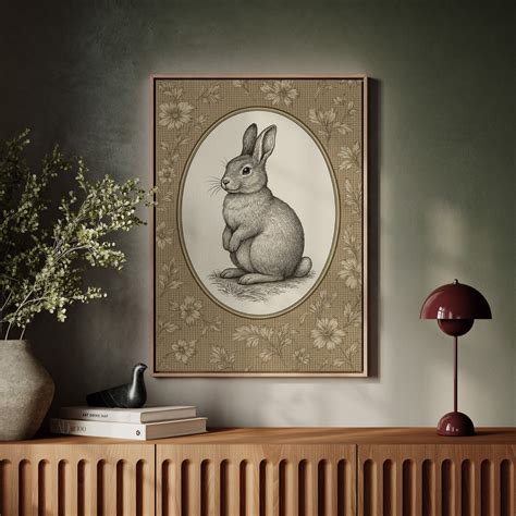 Victorian Rabbit In Floral Frame Kooly