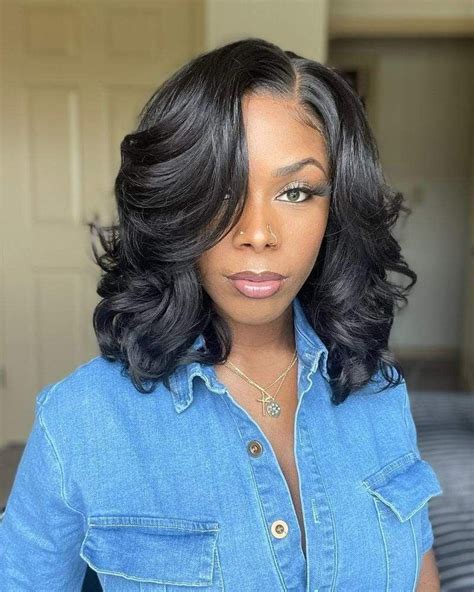 Body Wave Sew In Mid Length Wig Hairstyles Curls On Medium Length