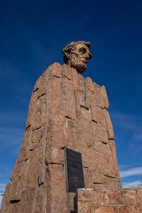 Abraham Lincoln Memorial Monument At Interstate 80 Highway Editorial