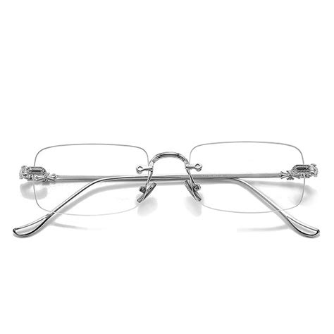 Woodrow Rectangle Rimless Eyeglasses Glasses Frames Trendy Clear