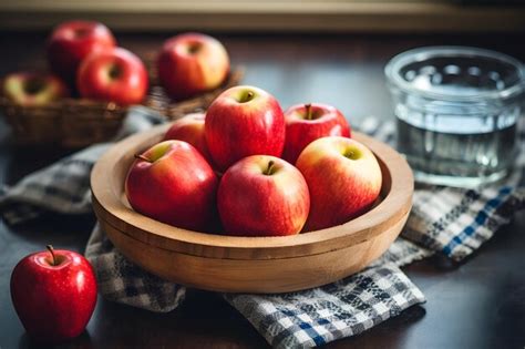 Premium Ai Image Red Apple On Table