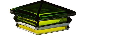 Woodway Glass Pyramid Post Cap Fits 35 Post Forest Green 9 Pack Decking Caps