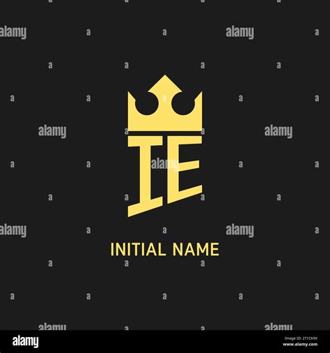 Monogram IE Logo Shield Crown Shape Elegant And Luxury Initial Logo Style Vector Graphic Stock