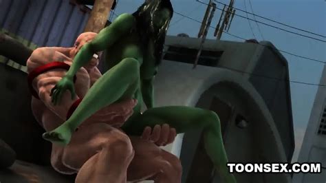D Cartoon Mutant Babe Gets Fucked Hard Outdoors