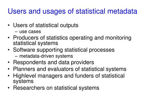Ppt Statistical Databases In Theory And Practice Part V Metadata Documentation And Quality
