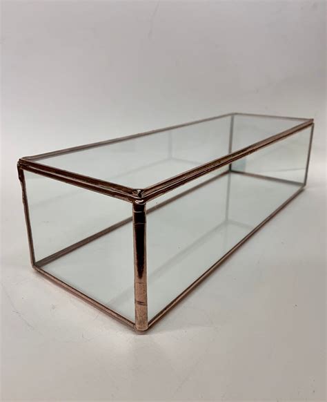 Recycled Glass Box With Hinged Lid Glass Display Box Jewellery Box Glass Case Glass Boxes