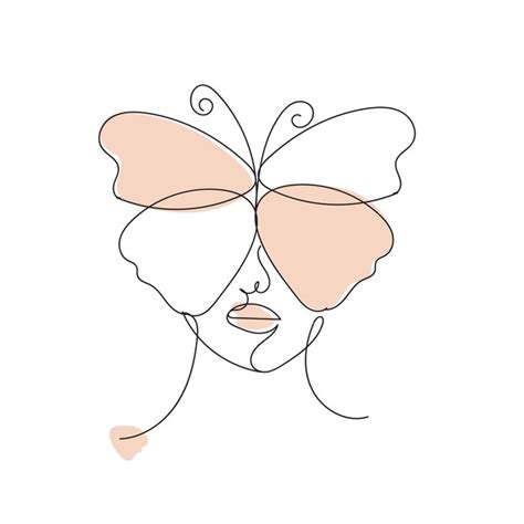 손으로 그린 한 라인 아트 그림 프리미엄 벡터