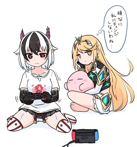 Pyra Kirby Mythra And Crossette Xenoblade Chronicles And More Drawn By Paskmel Danbooru