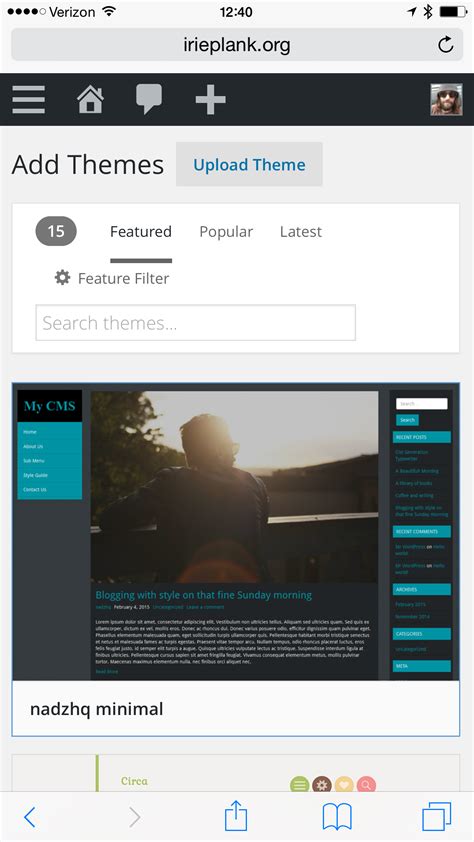 themes theme preview and install iphone 6 make wordpress test
