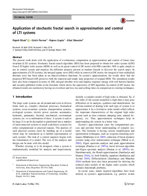 pdf application of stochastic fractal search in approximation and