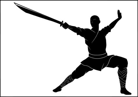 Silhouette Of Shaolin Monk Кунг фу