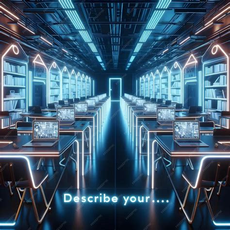 Futuristic Cyber Classroom Background Premium Ai Generated Image