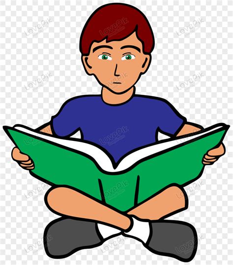 벡터 책을 읽고 소년 Png 일러스트 무료 다운로드 Lovepik