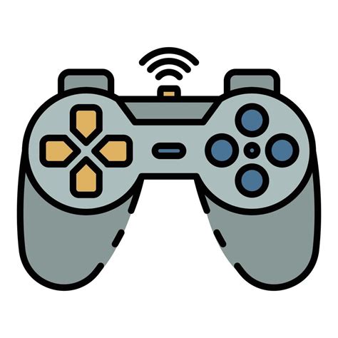 Cordless Joystick Icon Color Outline Vector Vector Art At Vecteezy