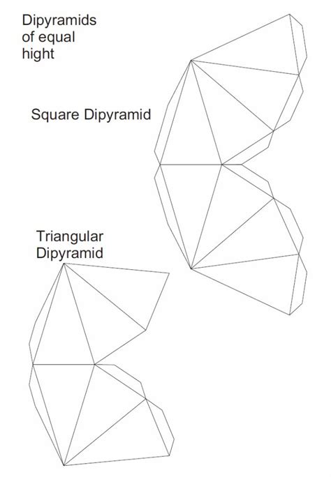 nets triangular dipyramid and square dipyramid origami and geometry