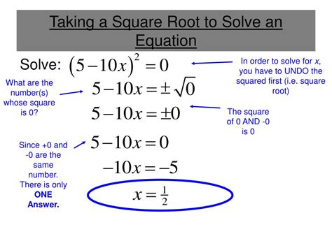 Ppt Taking A Square Root To Solve An Equation Powerpoint Presentation Id2607278 Ppt Taking A Square Root To Solve An Equation Powerpoint Presentation Id2607278