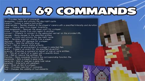 All 69 Commands In Minecraft Bedrock Explained Youtube
