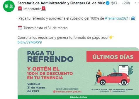 tenencia 2021 en cdmx y edomex este miércoles 31 de marzo vence el