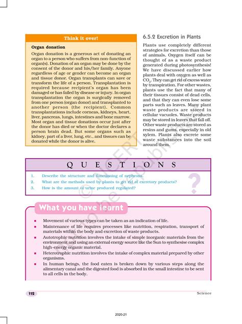 Life Processes NCERT Book Of Class Science
