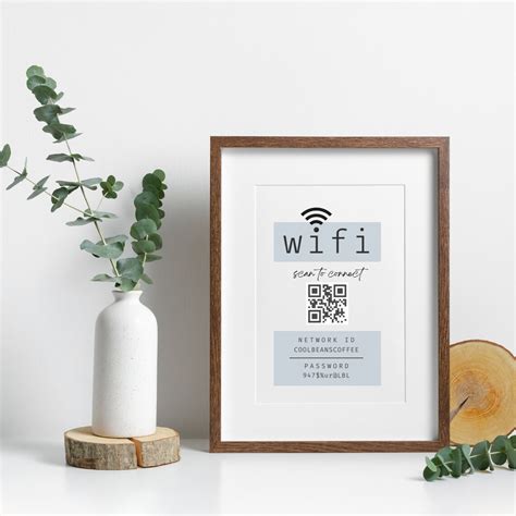 Wifi Qr Code Sign Editable Wi Fi Template 1 Page Sign For Etsy