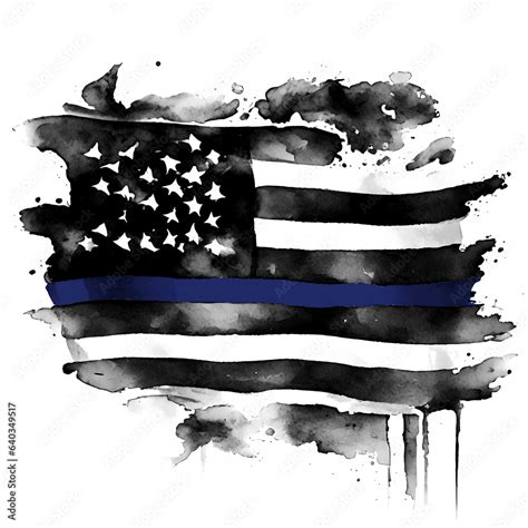 An American Flag Symbolic Of Support For Law Enforcementusa Flag