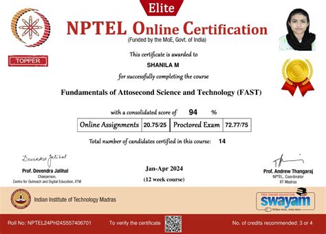 Nptel Certificate