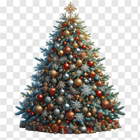 조명된 나무와 선물이 있는 크리스마스 거실 장면 아름답게 장식된 크리스마스 트리 화려한 장신구 크리스마스 선물 Png 일러스트 및 이미지 에 대한 무료 다운로드