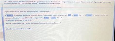 solved a would it be unusual to observe one component fal