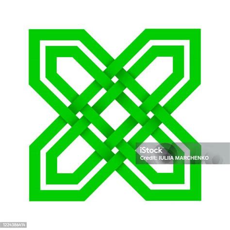 아이리쉬 셀틱 토끼풀 매듭이 원을 그리며 있습니다 아일랜드의 상징 전통적인 중세 프레임 패턴 일러스트 스칸디나비아 또는 셀틱 장식 격리 벡터 픽토그램 간단한 벡터 그림입니다