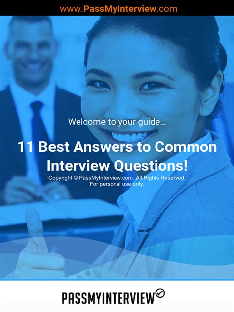 11 Best Answers To Common Interview Questions Bonus Pdf Interview