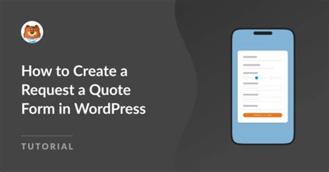 How To Create A Request A Quote Form In Wordpress Easily