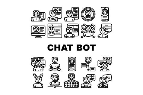 Chat Bot Robot Service Icons Set Vector Graphic By Sevvectors Creative Fabrica
