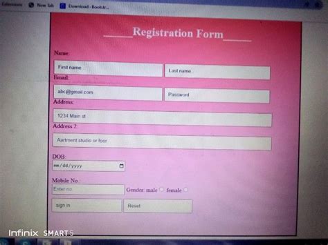 Doli Saini On Linkedin Html And Css Programming Registration Form Digi Coders Technology