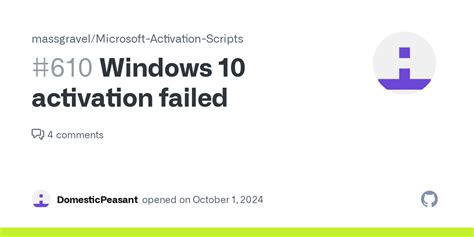 Windows 10 Activation Failed · Issue 610 · Massgravel Microsoft Activation Scripts · Github