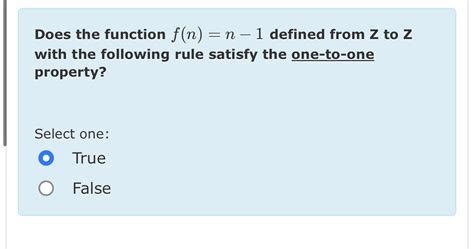 Solved Does The Function F N N Defined From Z To Zwith Chegg