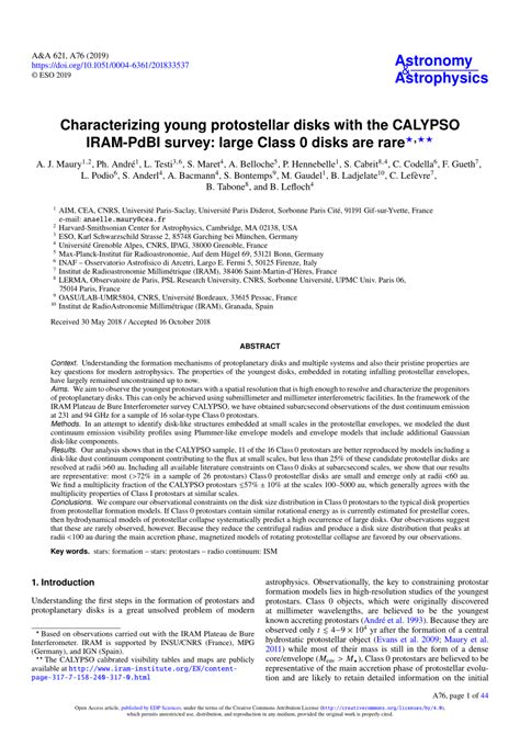 Pdf Characterizing Young Protostellar Disks With The Calypso Iram Pdbi Survey Large Class 0