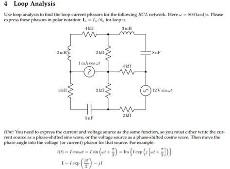 solved 4 loop analysis use loop analysis to find the loop