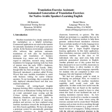 Translation Exercise Assistant Automated Generation Of Translation Acl Anthology