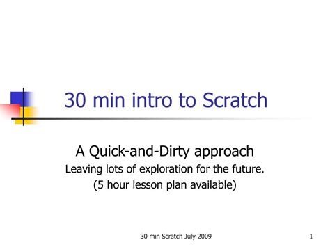 Ppt 30 Min Intro To Scratch Powerpoint Presentation Free Download