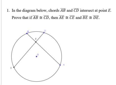 Solved 1 In The Diagram Below Chords AB And CD Intersect Chegg Com