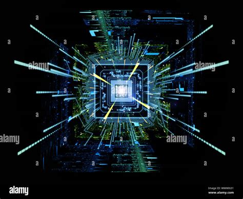 Backdrop Design Of CPU Graphic And Abstract Design Elements To Provide Supporting Composition