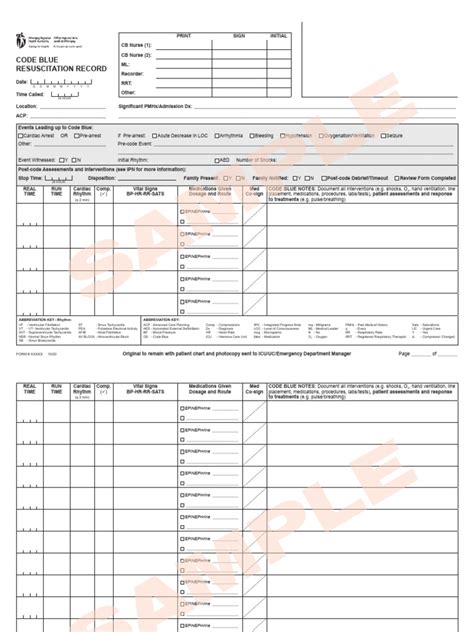 Code Blue Resuscitation Record Pdf