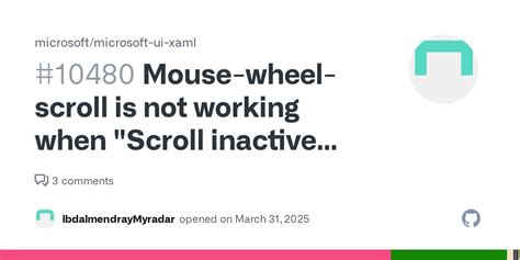 Mouse Wheel Scroll Is Not Working When Scroll Inactive Windows When