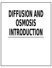 Osmosis And Diffusion Introduction Pptx DIFFUSION AND OSMOSIS INTRODUCTION Introduction