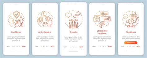 Premium Vector Hr Soft Qualities Onboarding Mobile App Page Screen