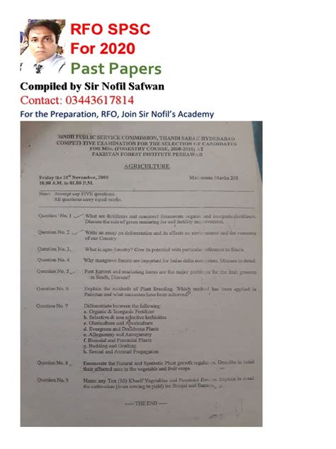 Sir Nofil Rfo Past Papers Pdf