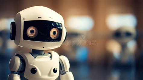 Friendly Cute Cartoon Robot Technology Concept Customer Support